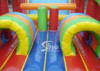 China 21m Long Colorful Children Boot Camp Inflatable Interactive Game Made In Sino Inflatables for sale