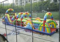 China 21m Long Colorful Children Boot Camp Inflatable Interactive Game Made In Sino Inflatables for sale