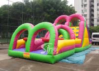 China Outdoor Colorful Kids Inflatable Interactive Game With Big Double Slide for sale