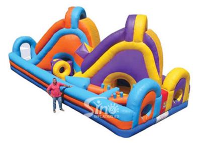 China Giant Double Lane Slide Kids Inflatable Obstacle Course For Outdoor for sale