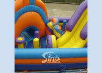 China Giant Double Lane Slide Kids Inflatable Obstacle Course For Outdoor for sale