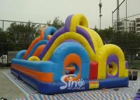 China Giant Double Lane Slide Kids Inflatable Obstacle Course For Outdoor for sale