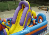 China Giant Double Lane Slide Kids Inflatable Obstacle Course For Outdoor for sale