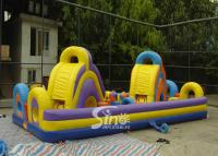 China Giant Double Lane Slide Kids Inflatable Obstacle Course For Outdoor for sale