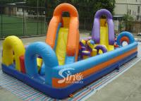 China Giant Double Lane Slide Kids Inflatable Obstacle Course For Outdoor for sale