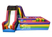 China Outdoor Kids Bouncy Inflatable Obstacle Course 7.5m x 5m x 4.5m CE Certified for sale