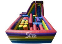 China Outdoor Kids Bouncy Inflatable Obstacle Course 7.5m x 5m x 4.5m CE Certified for sale