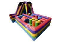 China Outdoor Kids Bouncy Inflatable Obstacle Course 7.5m x 5m x 4.5m CE Certified for sale