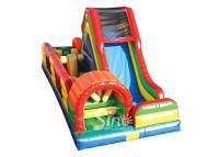 China Amazing Multifunction Commercial Kids Inflatable Obstacle With Big Slide for sale