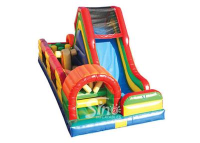 China Amazing Multifunction Commercial Kids Inflatable Obstacle With Big Slide for sale