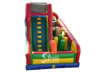 China Amazing Multifunction Commercial Kids Inflatable Obstacle With Big Slide for sale
