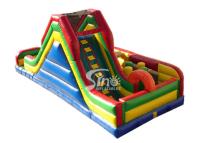 China Amazing Multifunction Commercial Kids Inflatable Obstacle With Big Slide for sale