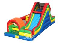 China Amazing Multifunction Commercial Kids Inflatable Obstacle With Big Slide for sale