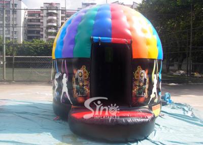 China Commercial Inflatable Disco Dome Bouncy Castle with LED Light Hooks for Indoor Outdoor Parties for sale