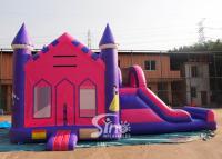 China 4in1 Pink Kids Party Inflatable Princess Bounce House with Slide 610g PVC for sale