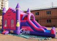 China 4in1 Pink Kids Party Inflatable Princess Bounce House with Slide 610g PVC for sale