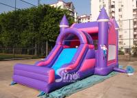 China 4in1 Pink Kids Party Inflatable Princess Bounce House with Slide 610g PVC for sale