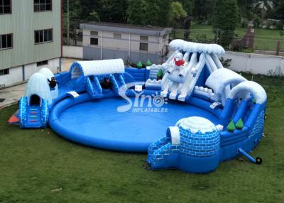 China Giant Inflatable Water Park 19m with 15m Pool for Kids and Adults Commercial Use for sale