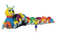 China Inflatable Caterpillar Tunnel with Slide Outdoor Kids Party Game 18m Long for sale