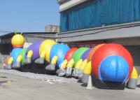 China Inflatable Caterpillar Tunnel with Slide Outdoor Kids Party Game 18m Long for sale