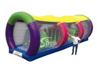 China 10m Outdoor Inflatable Obstacle Course Race Tunnel with Sun Cover for Adults for sale
