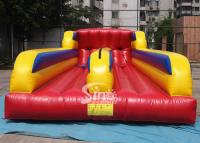 China 10m Long Double Lane Kids N Adults Inflatable Bungee Run For Interactive for sale