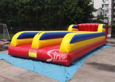 China 10m Long Double Lane Kids N Adults Inflatable Bungee Run For Interactive for sale