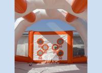 China Outdoor Orange Inflatable Football Goal Tent 6x7x4.5m for Soccer Events for sale