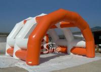 China Outdoor Orange Inflatable Football Goal Tent 6x7x4.5m for Soccer Events for sale