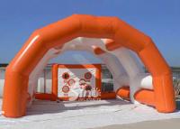 China Outdoor Orange Inflatable Football Goal Tent 6x7x4.5m for Soccer Events for sale