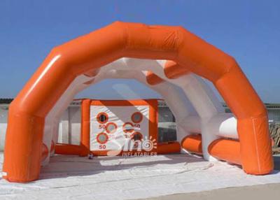 China Outdoor Orange Inflatable Football Goal Tent 6x7x4.5m for Soccer Events for sale