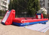 China 12m Long 6vs6 Interactive Giant Inflatable Soccer Sports Field with Aluminium Pipes Gears for sale