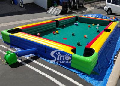 China Giant Human Inflatable Snooker Pool Table 9x6x0.9m with Balls for Outdoor Entertainment for sale