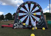 China 4m High Outdoor Giant Inflatable Football Darts Board for Kids Adults Interactive Game 6x4m for sale