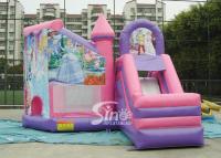 China 6x5m Commercial Inflatable Princess Bouncy Castle with Slide 135kg CE EN14960 for sale