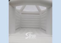 China 5x4m Commercial Grade White Wedding Bouncy Castle with Steeple Top 5.3m Height for sale