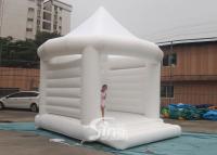 China 5x4m Commercial Grade White Wedding Bouncy Castle with Steeple Top 5.3m Height for sale