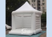 China 5x4m Commercial Grade White Wedding Bouncy Castle with Steeple Top 5.3m Height for sale