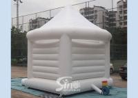 China 5x4m Commercial Grade White Wedding Bouncy Castle with Steeple Top 5.3m Height for sale