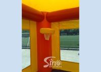 China 4in1 Rainbow Commercial Kids Inflatable Bounce Castle with Slide and Basketball Hoop 18 oz PVC for sale