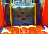 China 4in1 Rainbow Commercial Kids Inflatable Bounce Castle with Slide and Basketball Hoop 18 oz PVC for sale