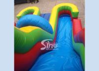 China 5m High Double Lane Inflatable Slide with Arch 0.55mm PVC Tarpaulin for sale
