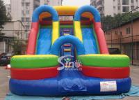 China 5m High Double Lane Inflatable Slide with Arch 0.55mm PVC Tarpaulin for sale