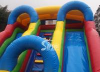 China 5m High Double Lane Inflatable Slide with Arch 0.55mm PVC Tarpaulin for sale