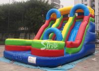 China 5m High Double Lane Inflatable Slide with Arch 0.55mm PVC Tarpaulin for sale