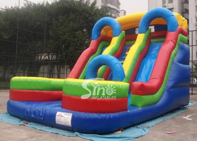 China 5m High Double Lane Inflatable Slide with Arch 0.55mm PVC Tarpaulin for sale