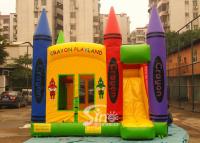 China Commercial Outdoor Inflatable Crayon Bounce House 3m with Basketball Ring and Slide for Kids Parties for sale