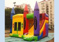 China Commercial Outdoor Inflatable Crayon Bounce House 3m with Basketball Ring and Slide for Kids Parties for sale
