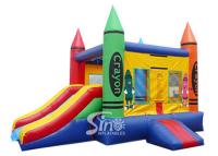 China Commercial Inflatable Bounce House 18oz PVC Tarpaulin Kids Crayon House Combo Game for Outdoor Play for sale
