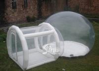 China Outdoor transparent inflatable camping bubble tent with frame tunnel entrance for sale
